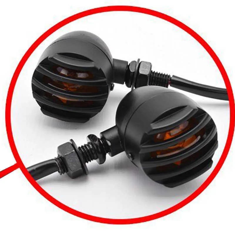 DHgate.com:Retro Bullet Black Grid Motorcycle Turn Signal Light Halogen ...