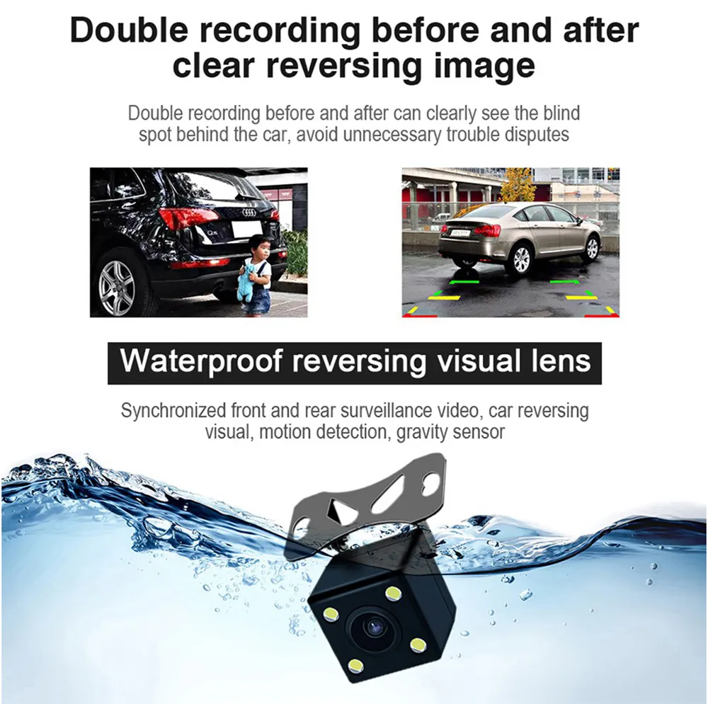 Dashcam Vehicle Blackbox Dvr WiFi Full HD 1080P Dash Cam Rear View ...
