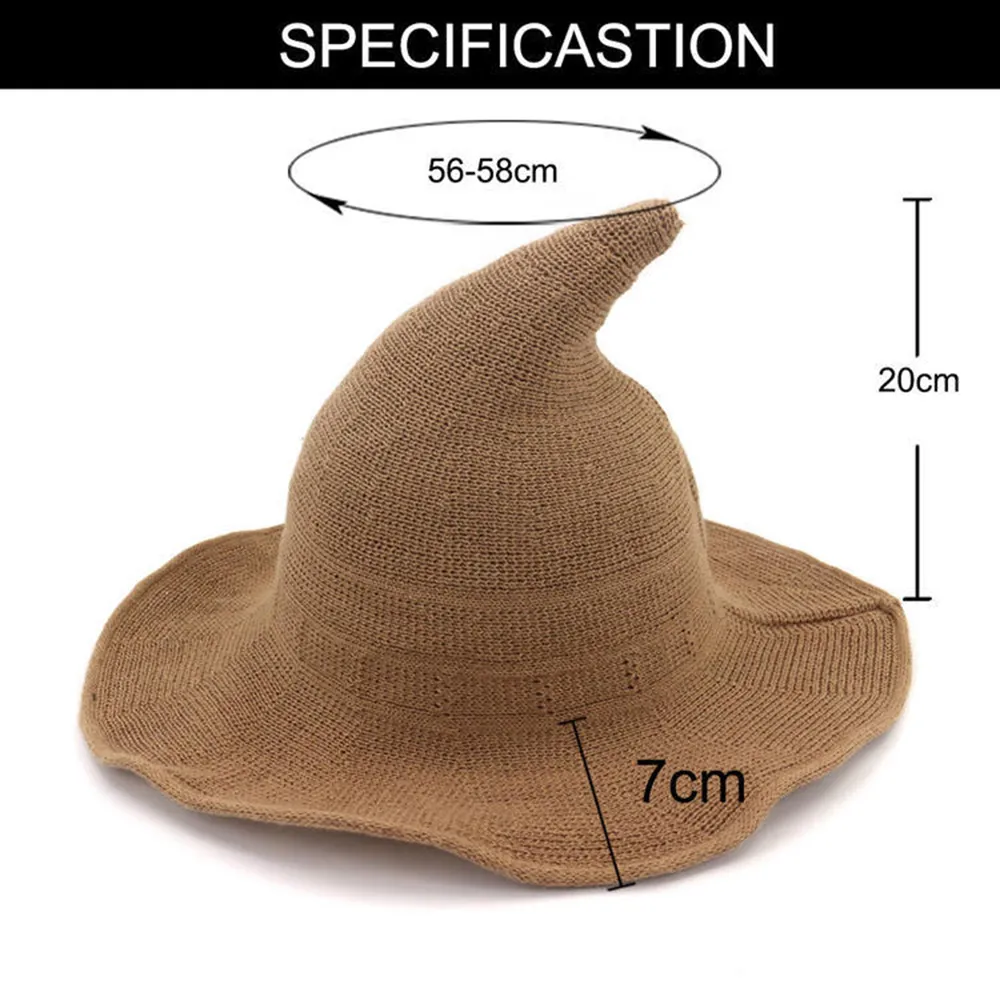 DHgate.com:Halloween Witch Hat, Vintage Woolen Long Point Hat for 2024 ...