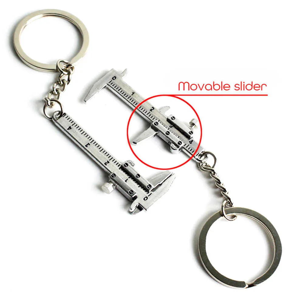 Mini Vernier Caliper Keychain With Movable Ruler And Key Ring Turbo ...