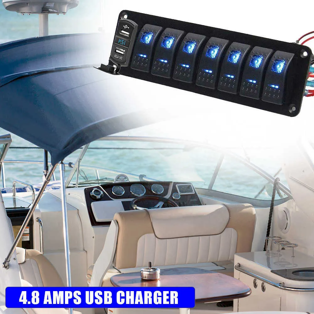 DHgate.com:8 Gang LED IP67 Waterproof Marine Boat Rocker Switch Panel ...