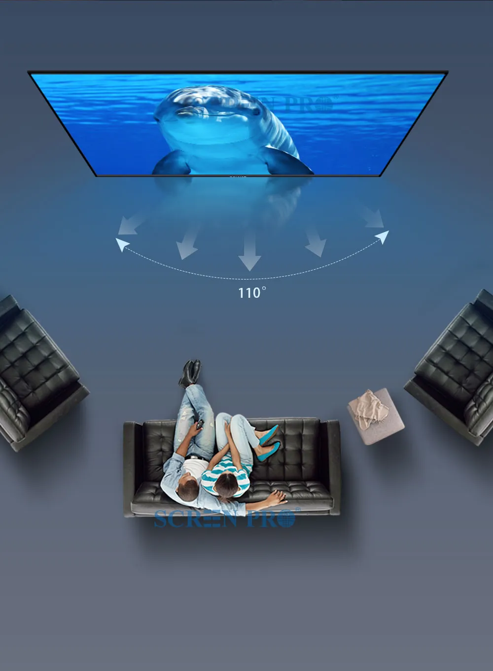 100 Inch ALR Projector Screen 90% Anti Light Blackout Cloth For 4K/8K ...