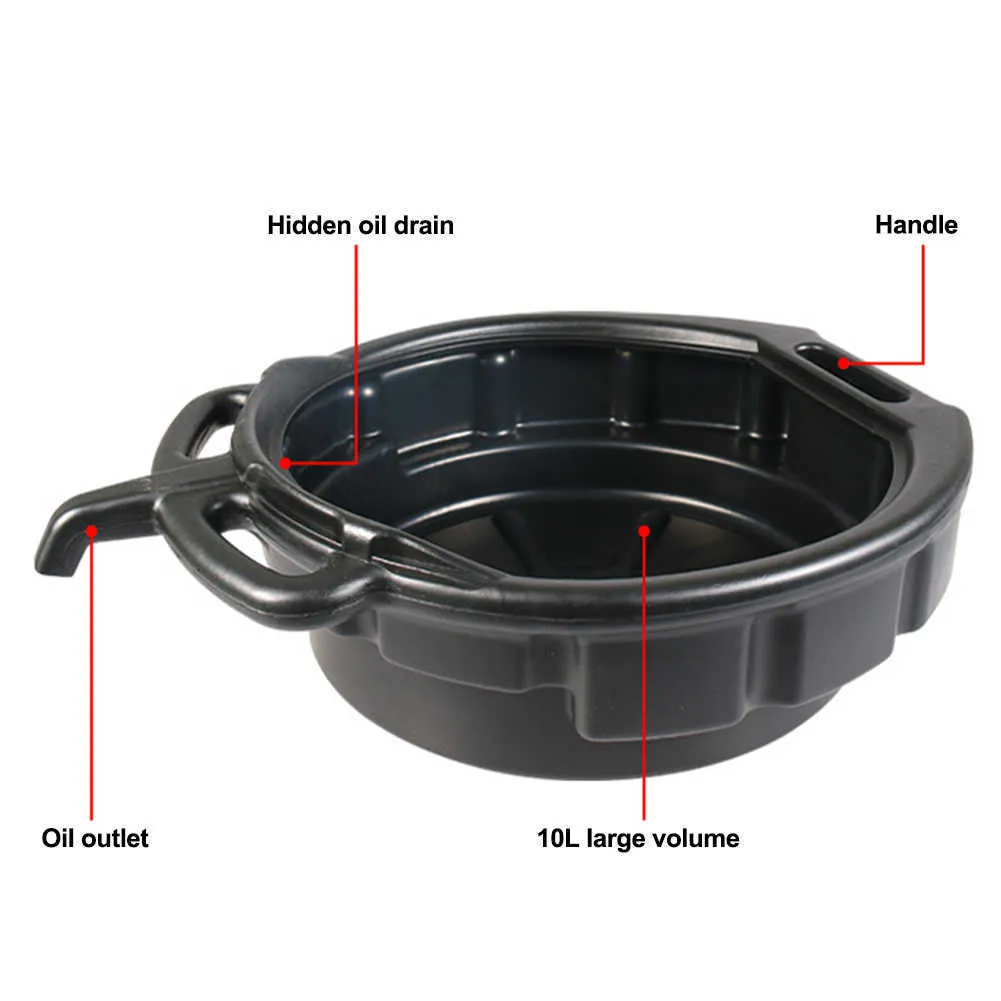 Engine Oil Drain Pan 10L Waste Oil Collector Tank With Handle ...