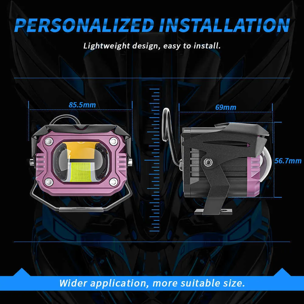 High Quality 20W Motorcycle Goggles Fog Light With White And Yellow ...