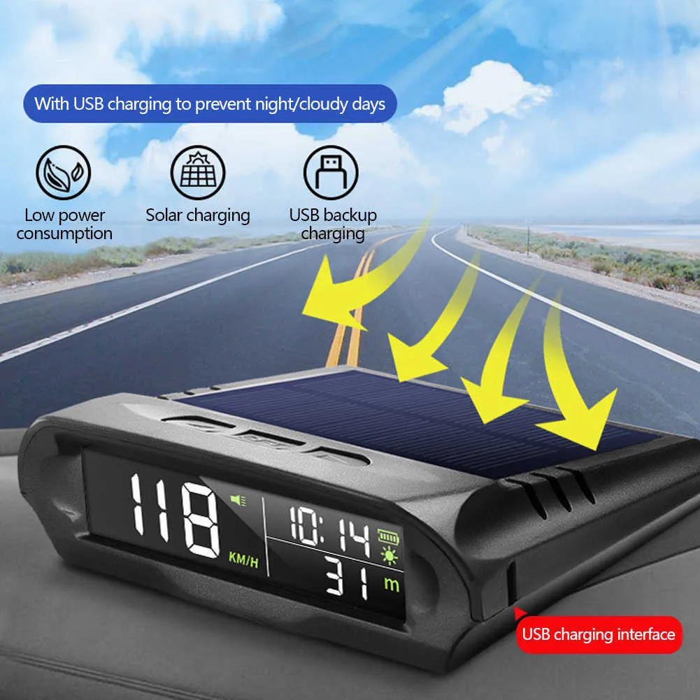 Solar Powered Car Clock with Speedometer, Outside Thermometer, Driving ...