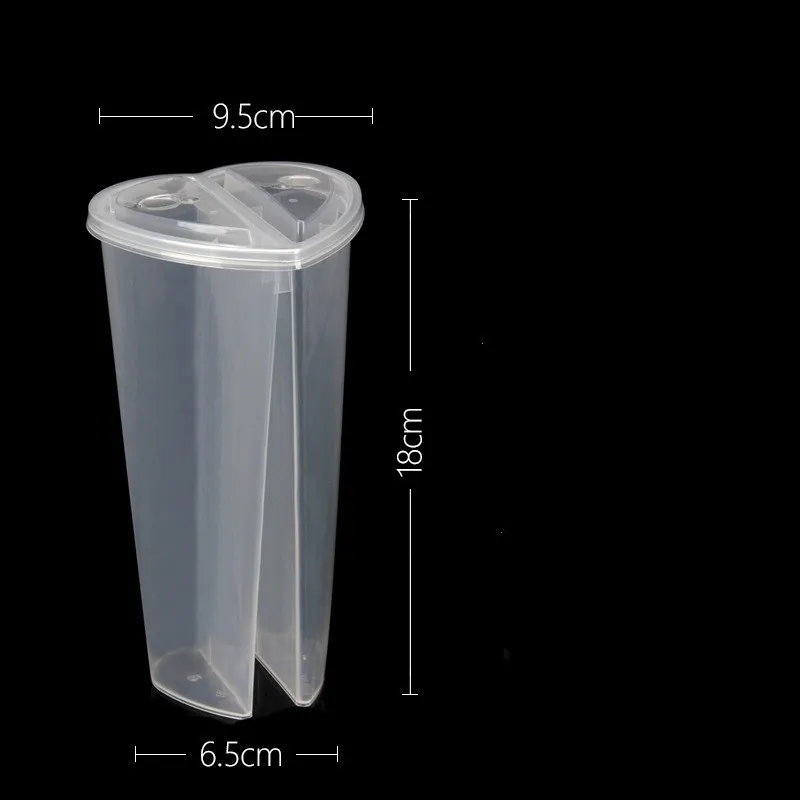 600ml Heart Shaped Double Cups Transparent Disposable Plastic Cups With ...