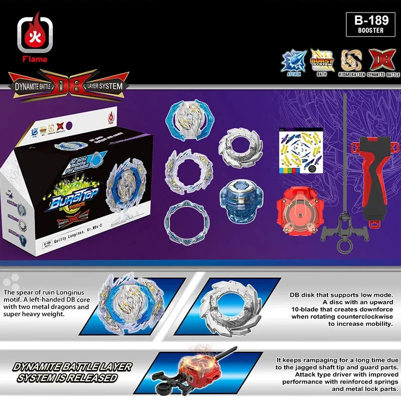 DHgate.com:4D Beyblades Dynamite Battle Bey Set B189 Guilty Longinus ...