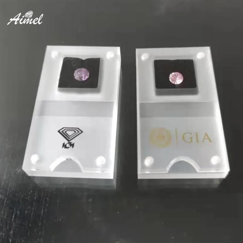 Acrylic Diamond Box Gem Display Easy Close Loose Organizer Exhibition ...