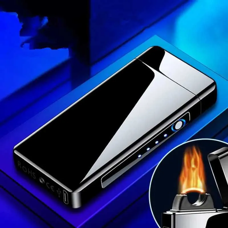 Rechargeable Plasma Lighter, Metal Electric Windproof USB Lighter With ...