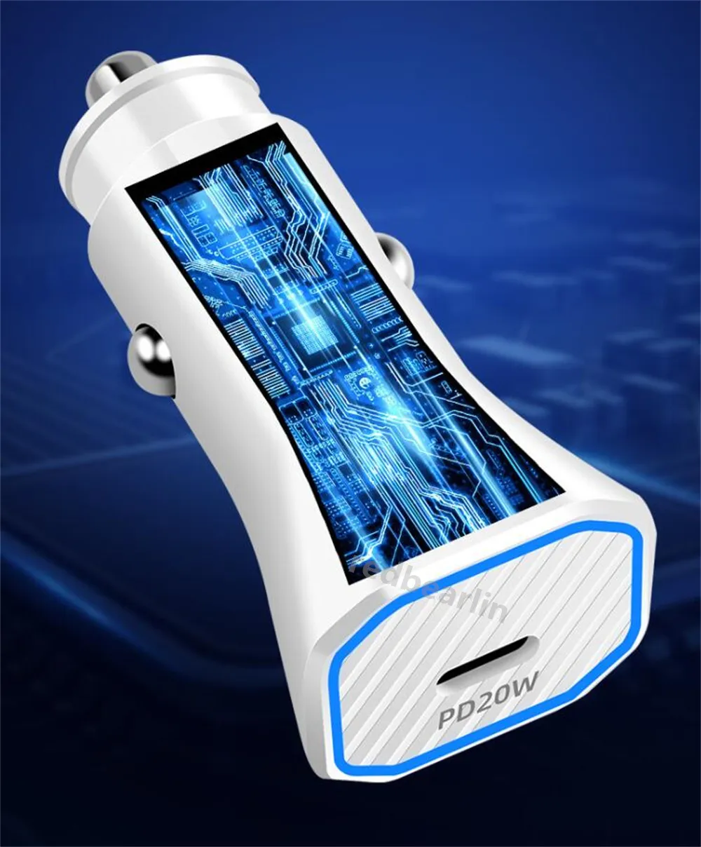 Fast Quick Charging USB C PD Car Charger 20W/12W Mini Portable Power ...