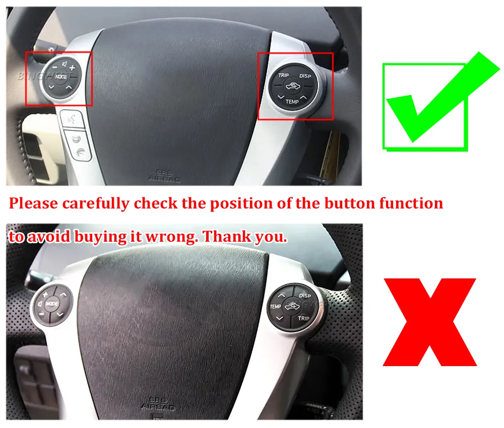 Steering Wheel Control Switch Panel Rubber 2X For Toyota Prius 30 XW30 ...