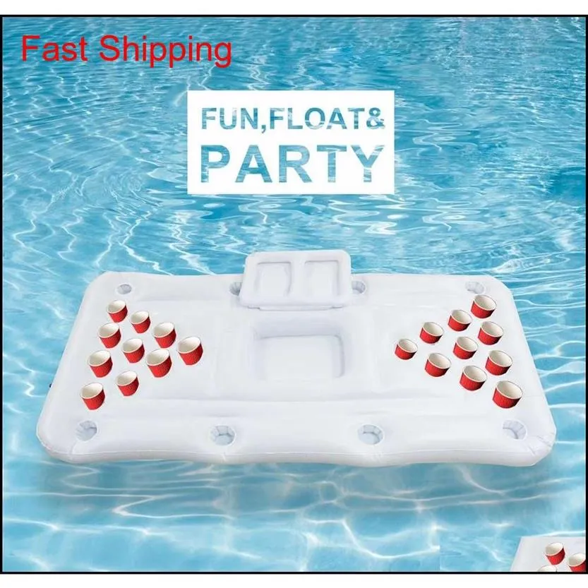 HG Pool Party Raft Lounger: Inflatable Swimming Beer Pong Table For ...
