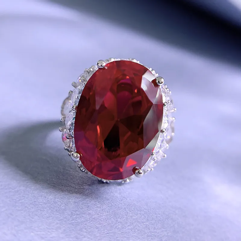 925 Sterling Silver Ruby Ring - Luxury 10ct Gemstone & Diamond Accent ...