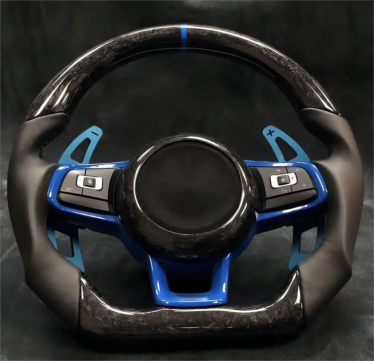 Carbon Fiber Steering Wheel For VW Golf R MK7 GTI MK6 Customizable Plug ...