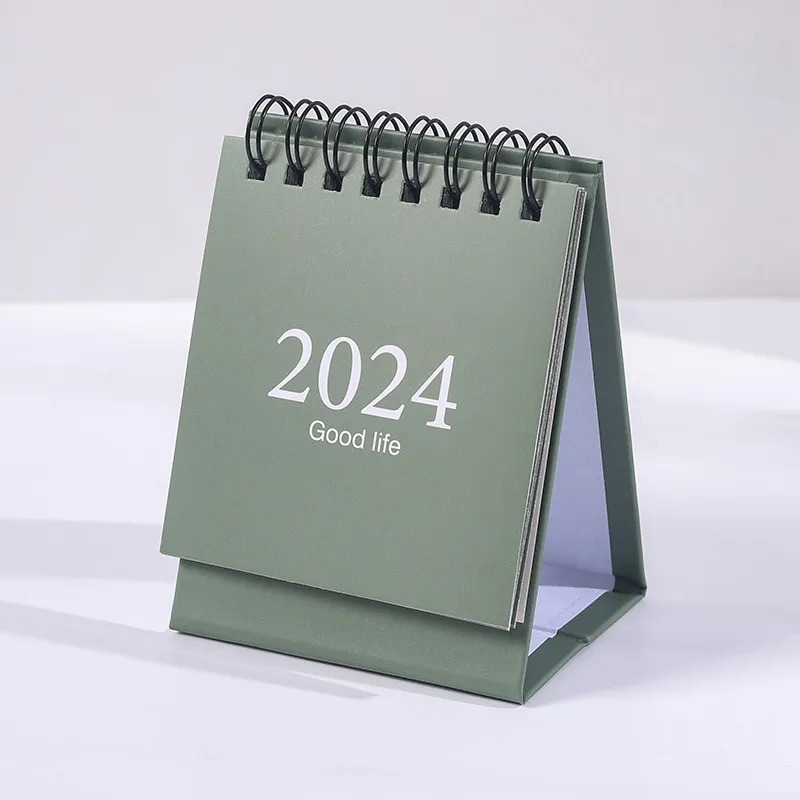 Desk Calendar Mini : Solid Color Desktop Planner, Lightweight Wooden ...