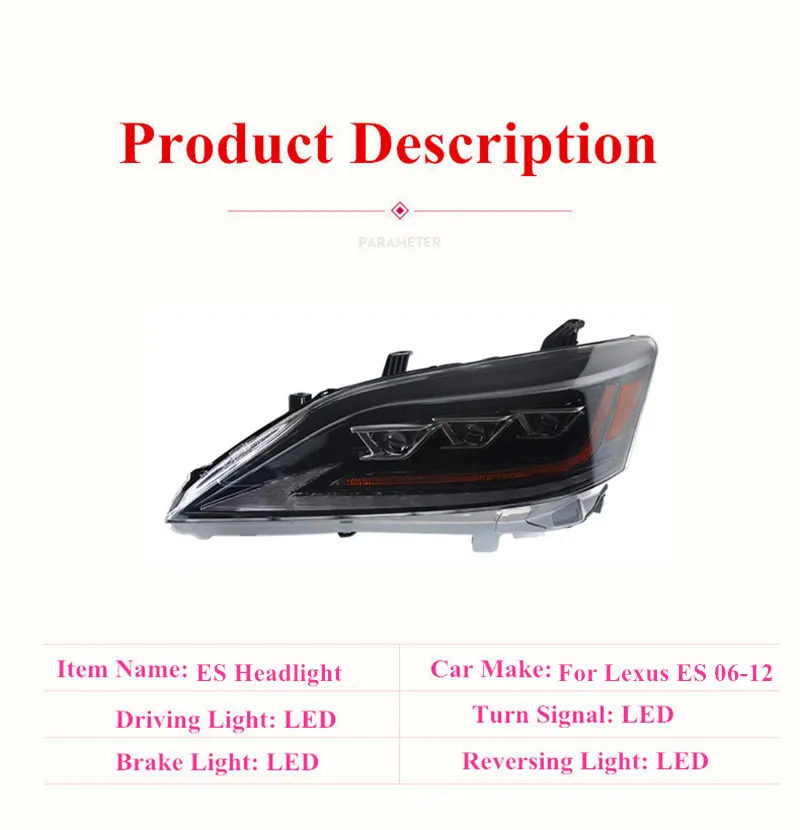 Lexus ES LED Headlight Assembly 2006-2012 Upgrade - DRL, Turn Signal ...