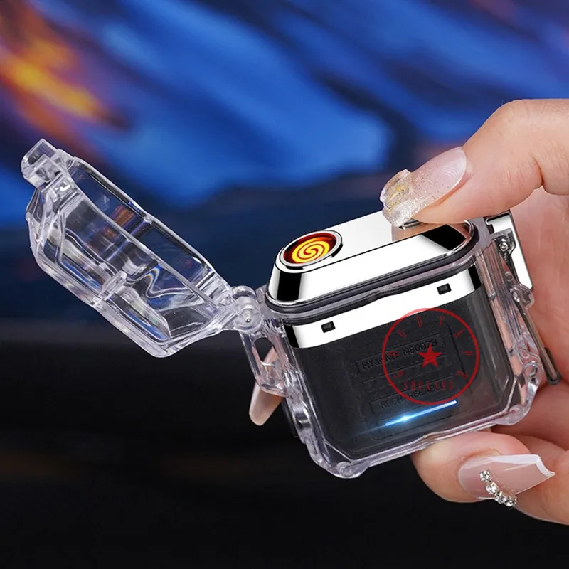 Latest USB Smoking Colorful Transparent Shell Lighters Waterproof ...