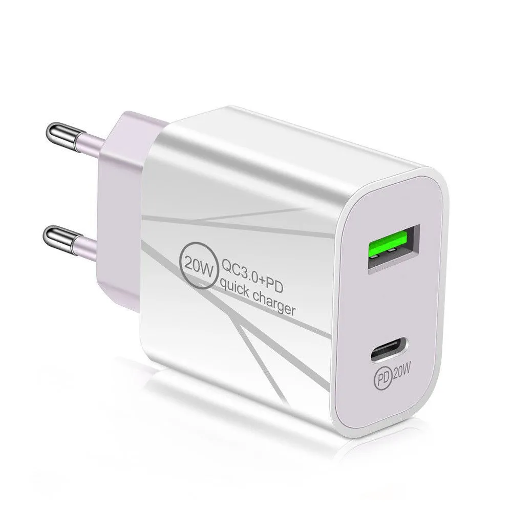 Quick Charge Power Adapter: 20W/12W Dual Port Wall Charger Adapters EU ...