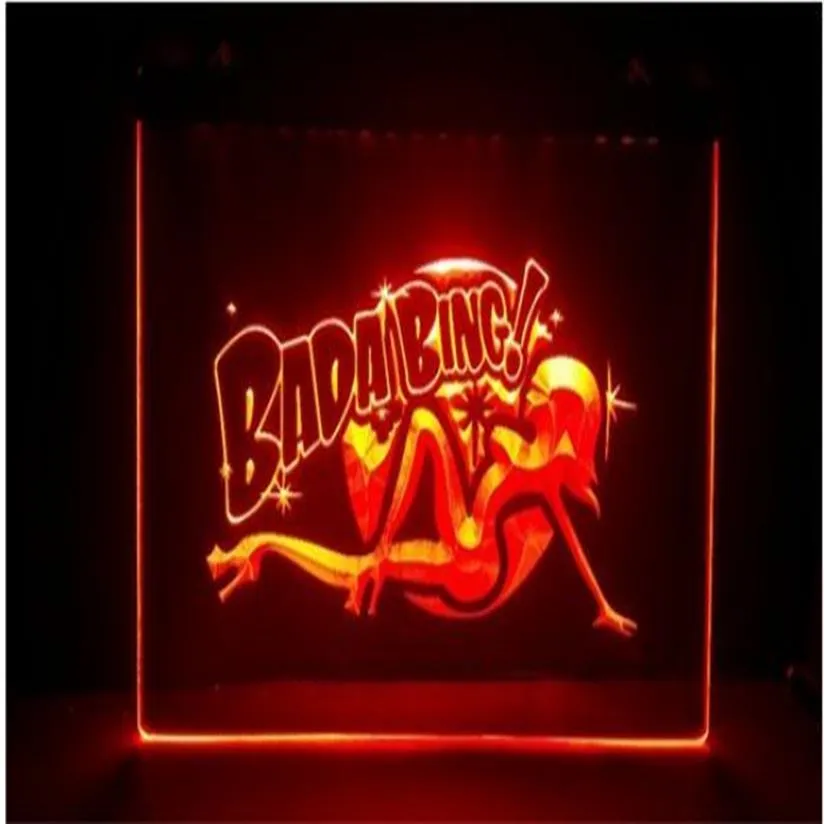 Bada Bing Style LED Neon Sign - Sexy Nude Girl Art, Exotic Bar Decor ...