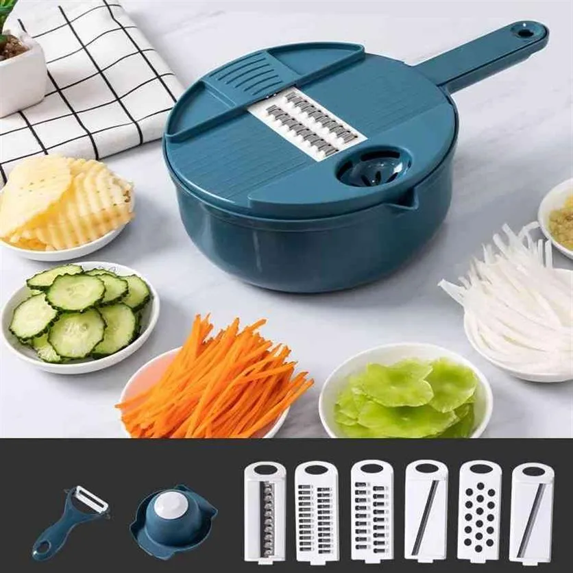 DHgate.com:Ultimate Kitchen Helper - 9-in-1 Vegetable Cutter Mandoline ...