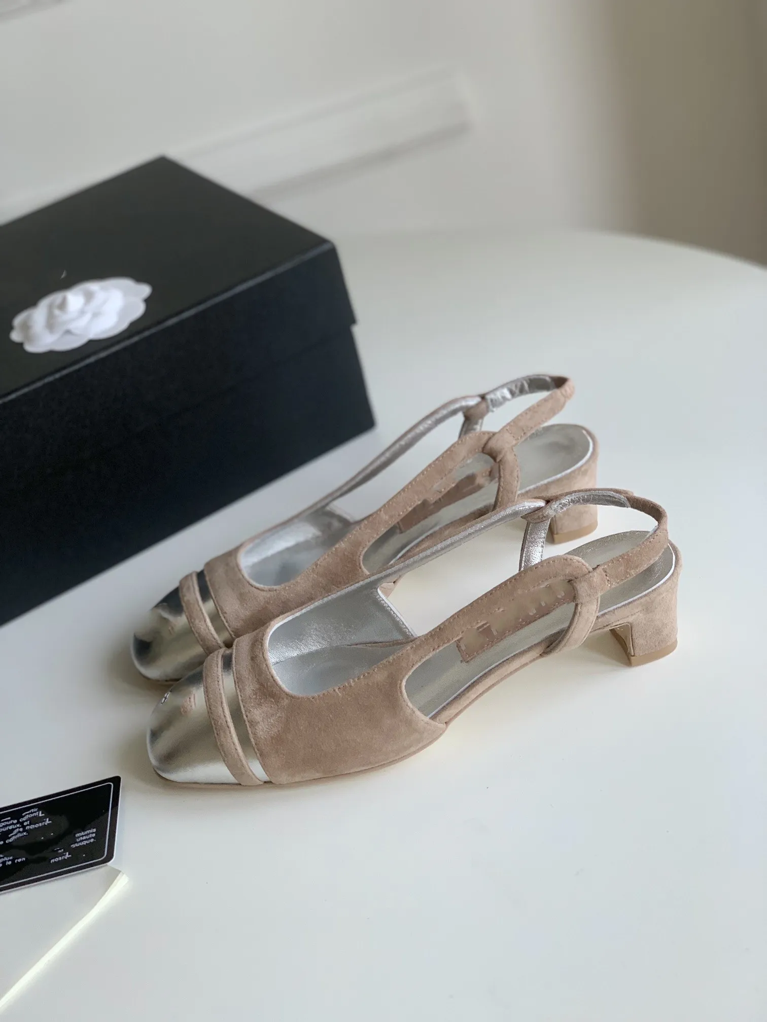 Women's Genuine Leather Suede Splice Slingback Sandals, 5CM Low Heel ...