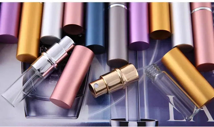 Mini Perfume Spray Bottle, 5ml Anodized Aluminum Atomizer With Glass ...