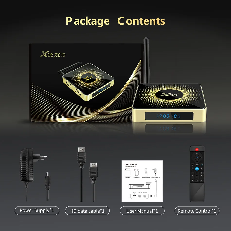 X96 X10 Android 11.0 TV Box 8GB RAM 64GB ROM 8K 2024 Amlogic S928X TV ...
