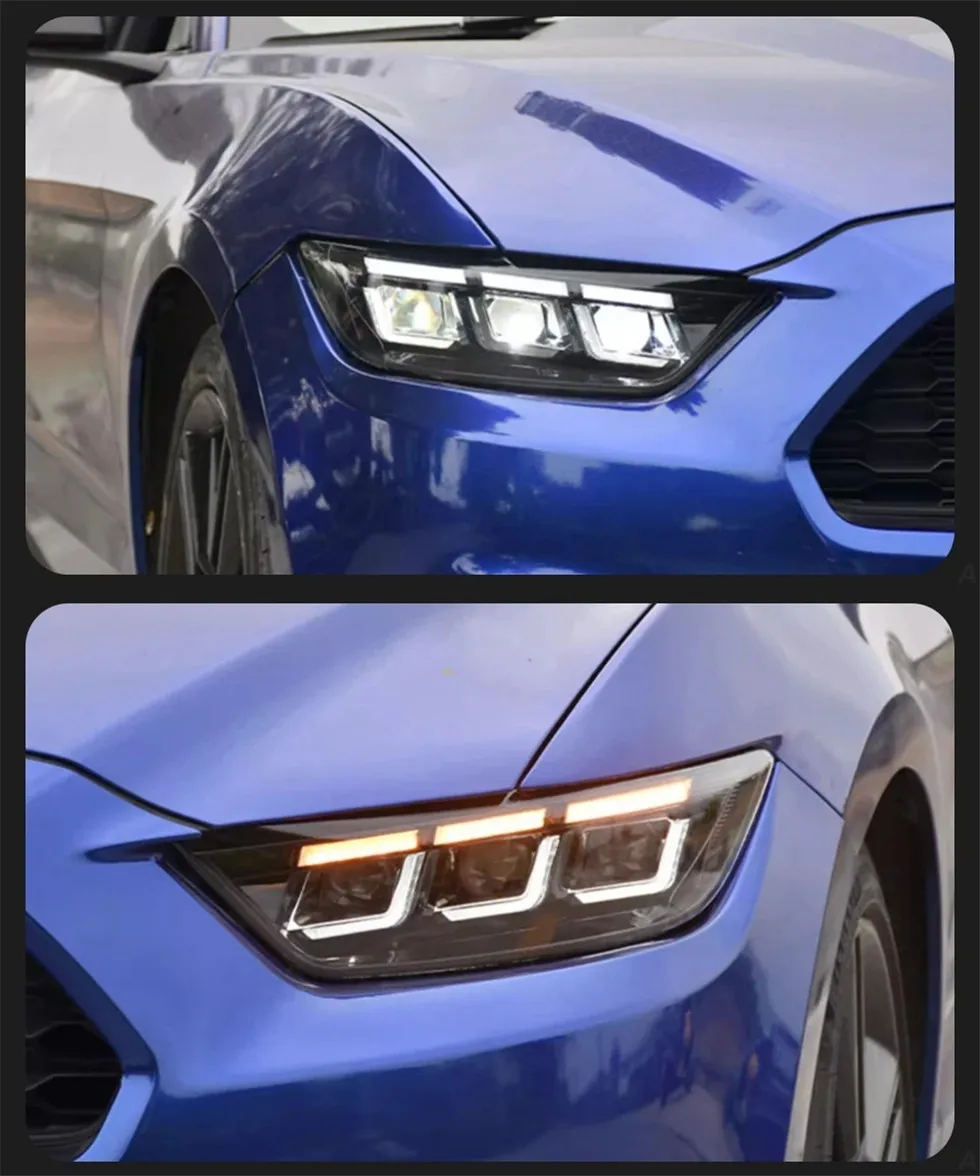 Ensemble De Phares Avant De Voiture Pour Ford Mustang 2015 LED DRL Avec ...