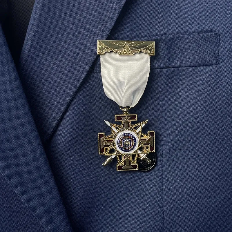 Encantos Medalla De Cinta Masónica Clásica Águila De Doble Cabeza 33 ...