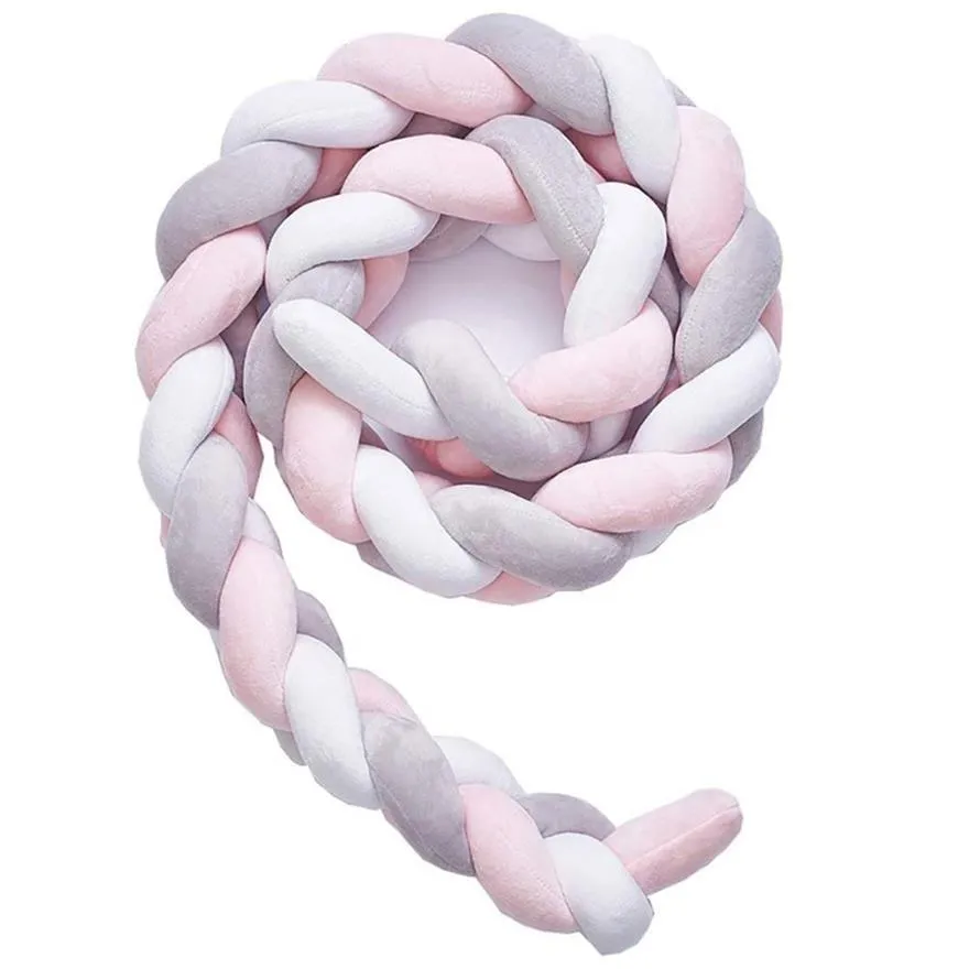 DHgate.com:Braided Plush Crib Bumper | Soft Knotted Baby Bed Bumper ...