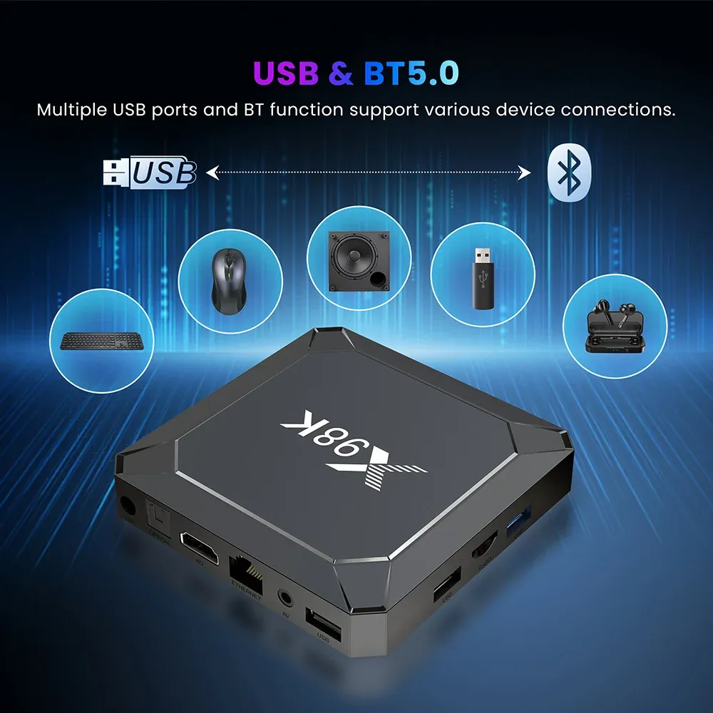 X98K TV Box Rockchip RK3528 Android 13 Media Player Quad Core 8K Video ...
