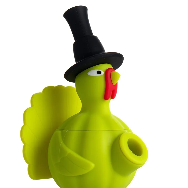 Silicone Rooster Shape 6.6inch Bong Hookahs Burner Water Pipe With 14mm ...