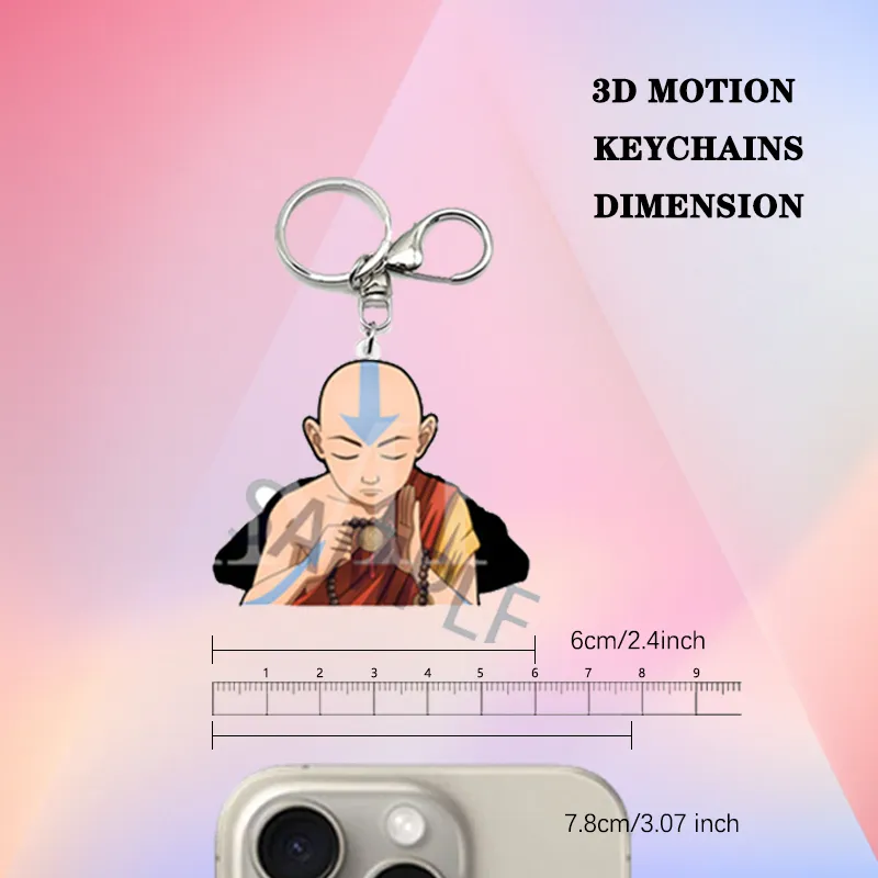 Anime Keychain Avatar Aang, 3D Motion Effect, For Backpacks, Home Decor ...