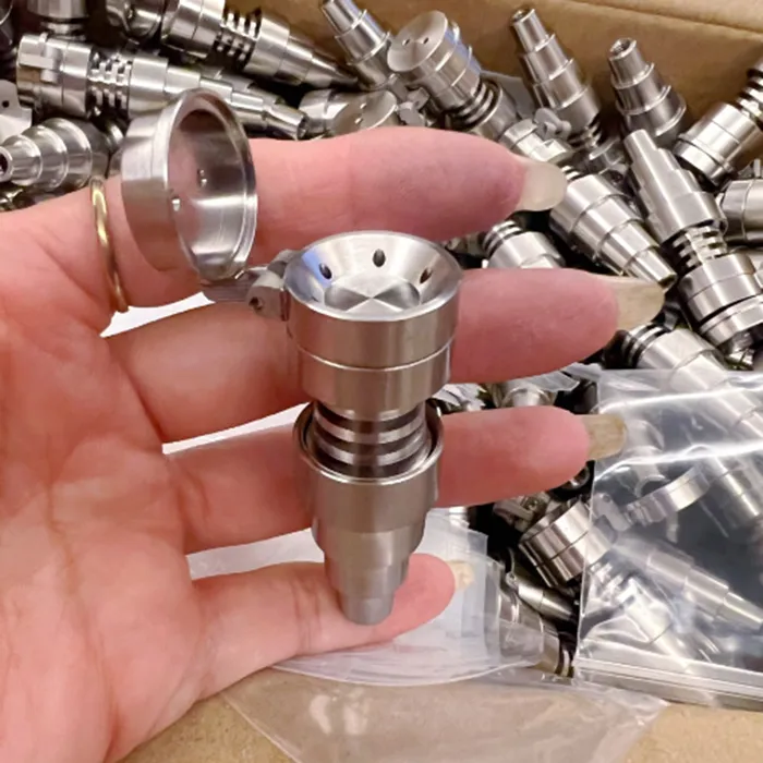 Titanium Nail Carb Cap 6 In 1 With Lids | 14mm & 18mm Male/Female Joint ...