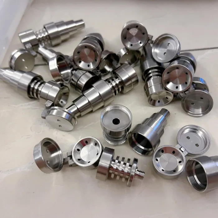 Titanium Nail Carb Cap 6 In 1 With Lids | 14mm & 18mm Male/Female Joint ...
