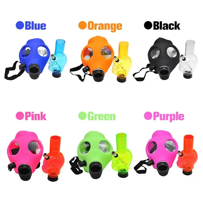 Silicone Skull Gas Mask Bong Acrylic Water Pipes High Quality Shisha ...
