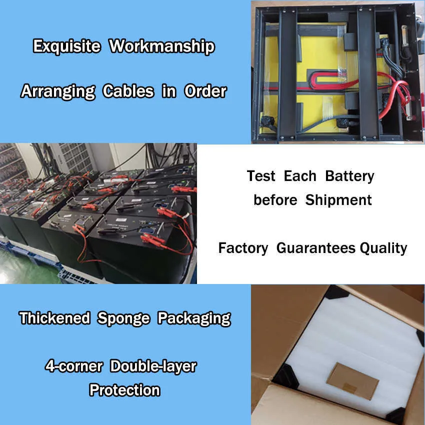 LiFePO4 48V 100Ah 200Ah 300Ah Battery Pack 16S 51.2V 5KWh Built In BMS ...