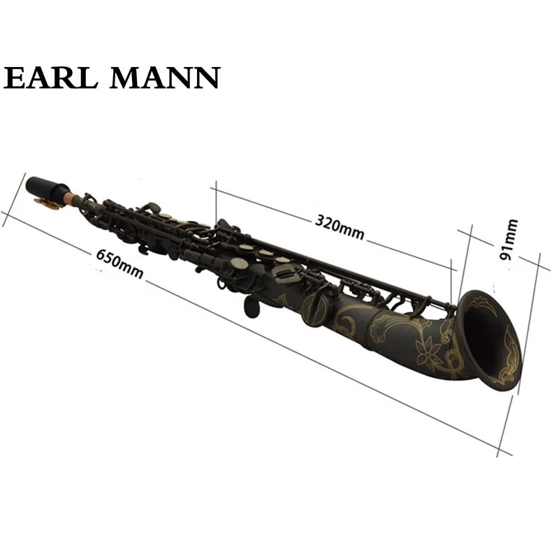 Curved Bell Soprano Saxophones Sax Saxophone Bb Black Nickel Plated ...