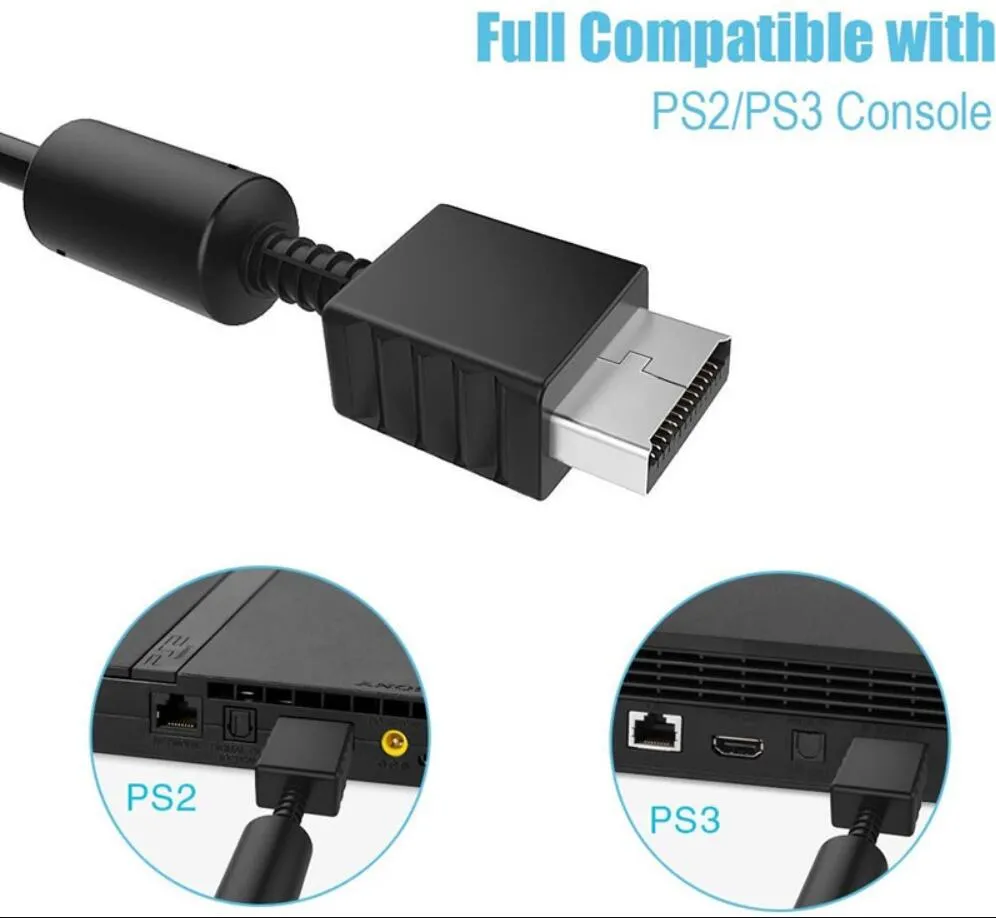Câble AV Compatible Multi Console Pour PS3, PS2, N64, GAMECUBE Cordon ...