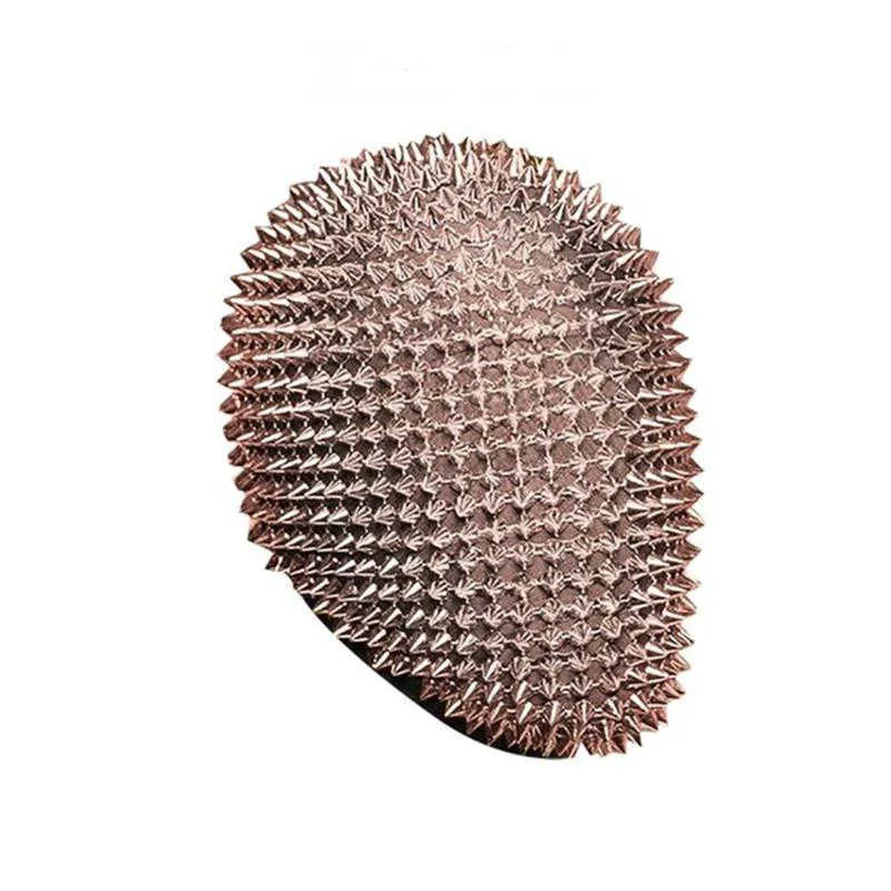 Spike Studded Latex Full Face Helmet For Cosplay, Raves, Parties, And ...