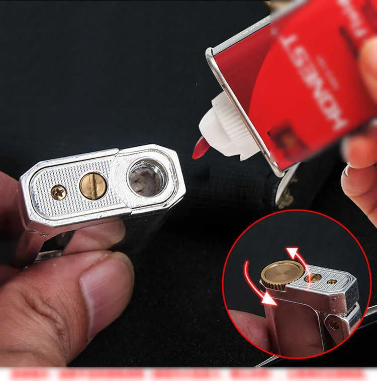 Old Fashioned Retro Kerosene Flint Side Pressure Ignition Lighter ...