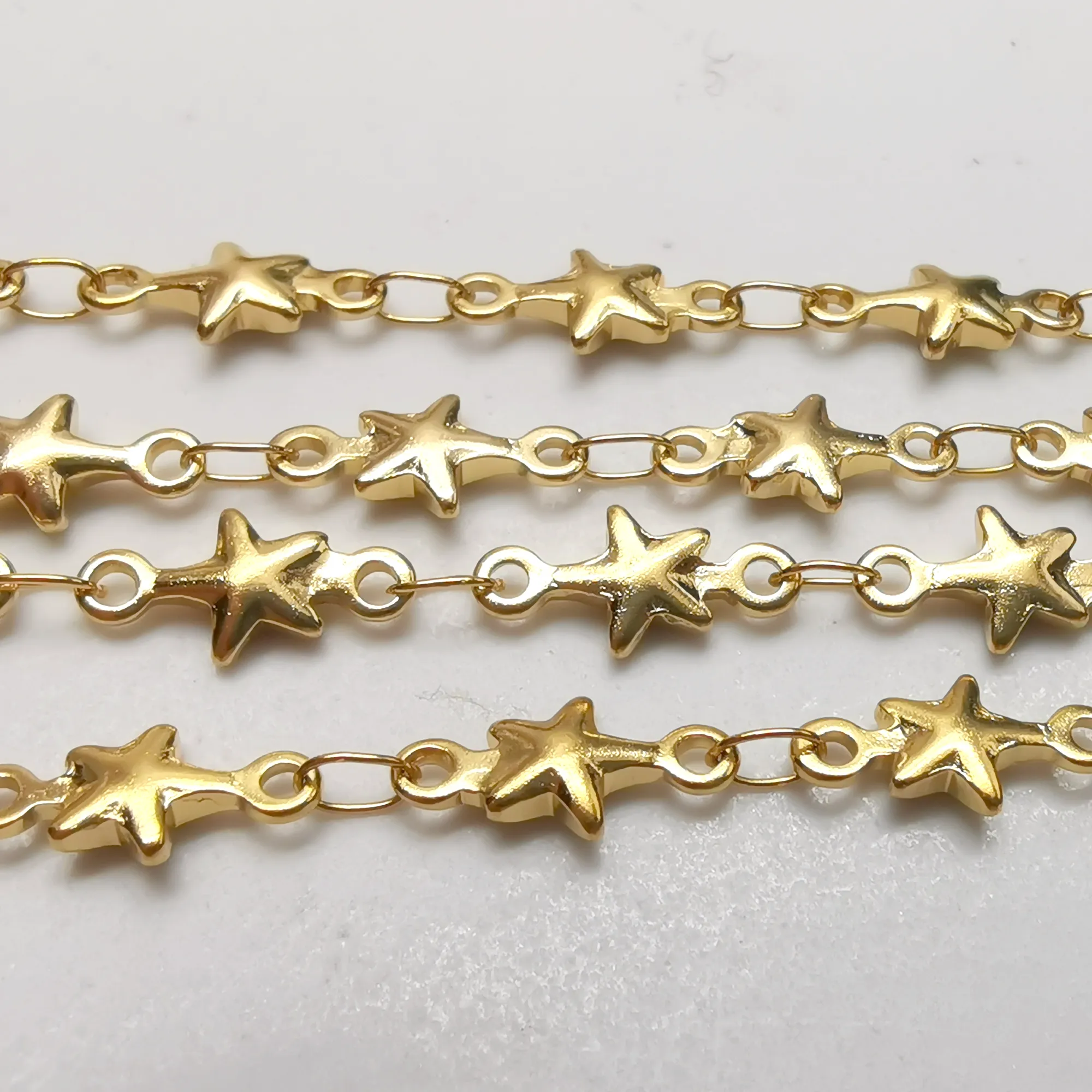 DHgate.com:5mm Gold Stainless Steel Star Link Chain Roll Necklace ...