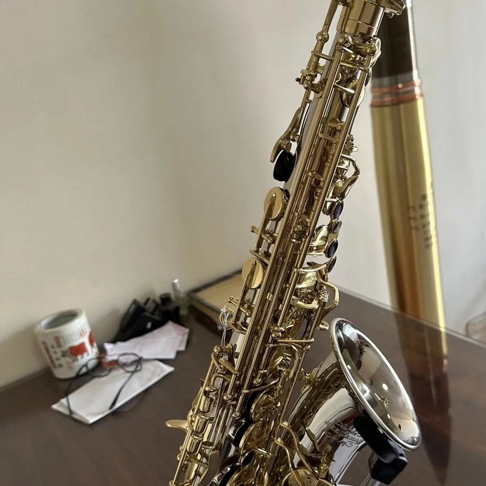 AS-800G Alto Saxophone E-flat Brass with Silver Double-ribbed ...