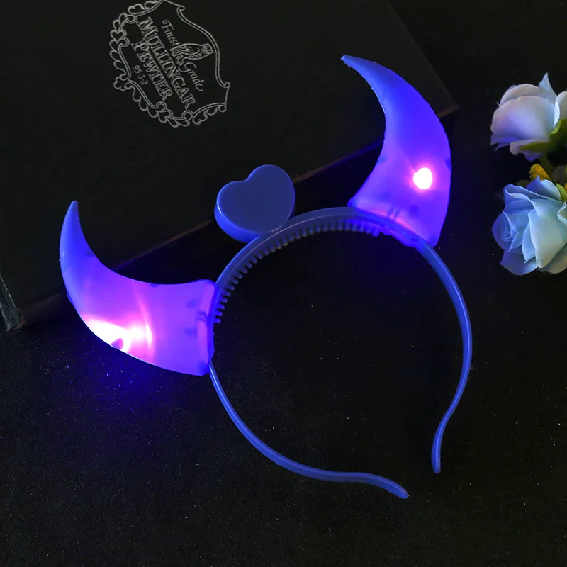 LED Devil Horn Headband For Festive Mushroom Decor, Christmas, Weddings ...