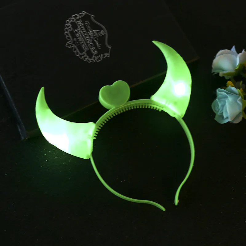 LED Devil Horn Headband For Festive Mushroom Decor, Christmas, Weddings ...