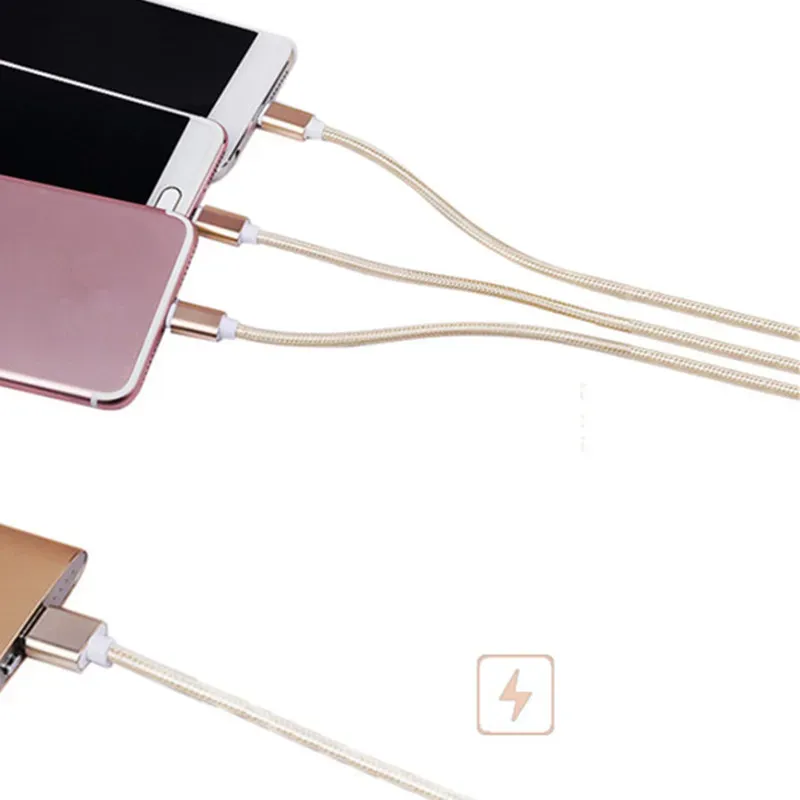 3 In 1 Multi USB Charger Cable: Nylon Braided USB Type C To Micro Cable ...