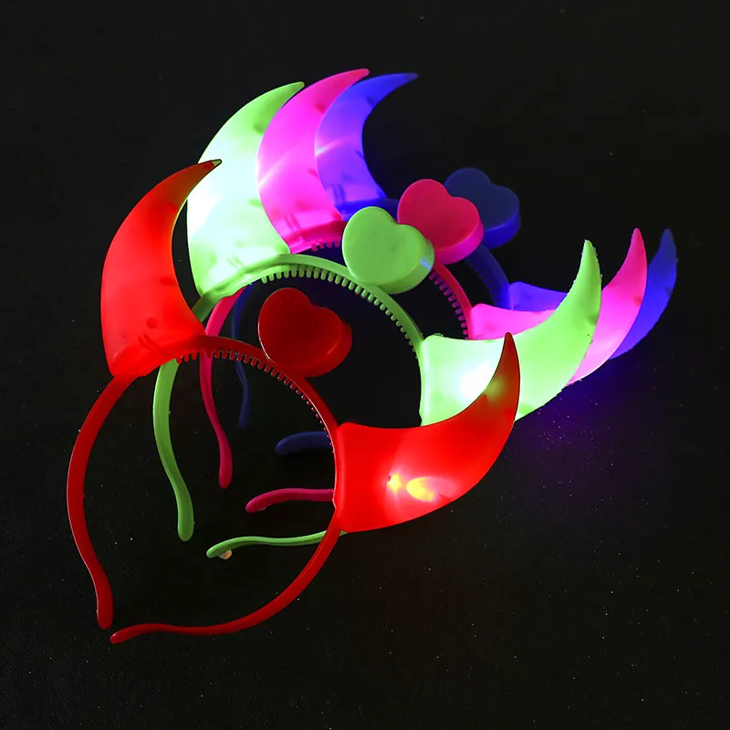 LED Devil Horn Headband For Festive Mushroom Decor, Christmas, Weddings ...