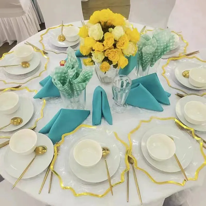 Catering Plates, Banquet Table Centerpieces: 13 Inch Gold Charger ...