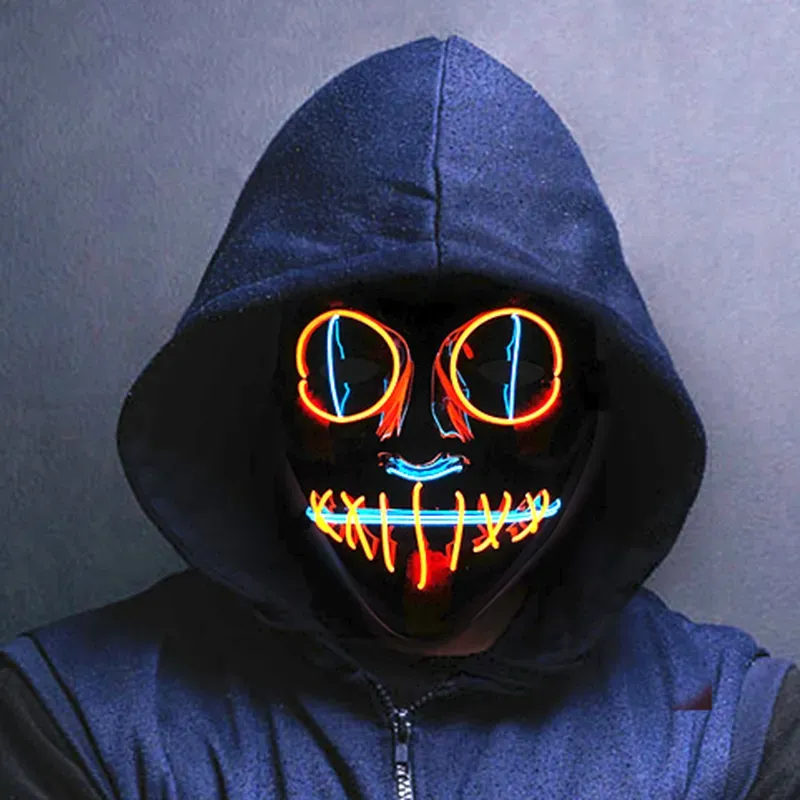 UPS Demon Slayer Glowing El Wire Mask Kimetsu No Yaiba Cosplay Assume ...