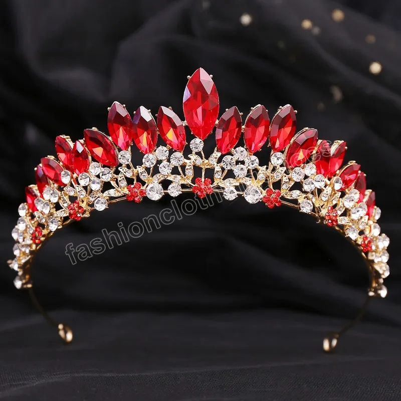 Korean AB Crystal Tiara Crown Elegant Bridal Boho Wedding Hair ...